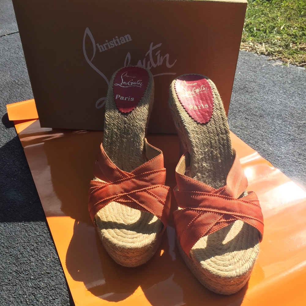 Christian Louboutin Espadrilles Wedges Size 40,9 - Gem
